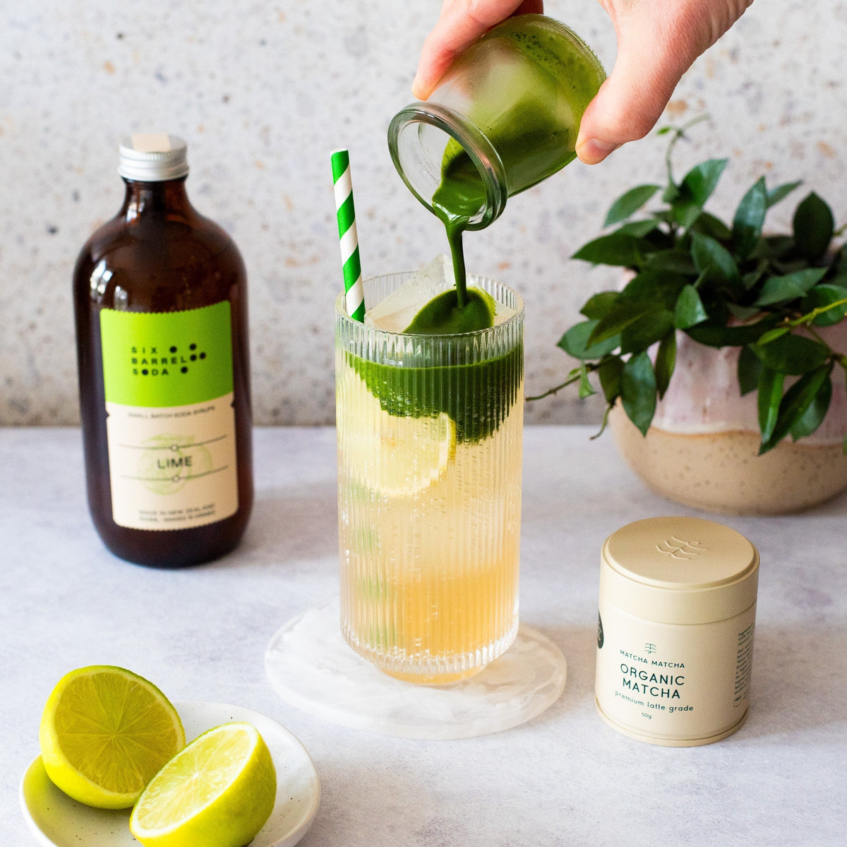 Matcha Lime Fizz – Matcha Soda Recipe – Six Barrel Soda Co.